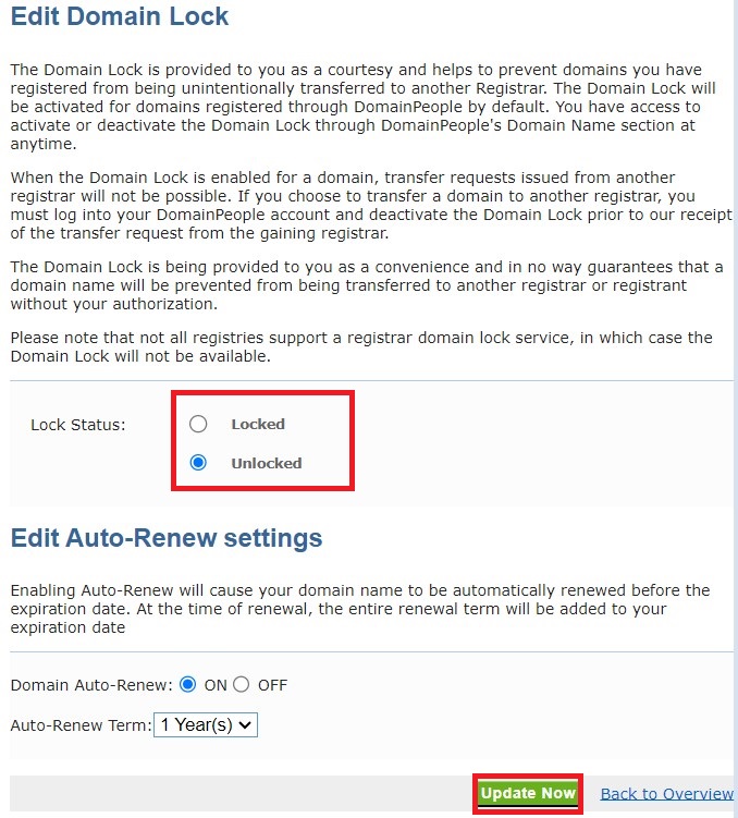 Changing your domain lock status – DomainPeople Help Center